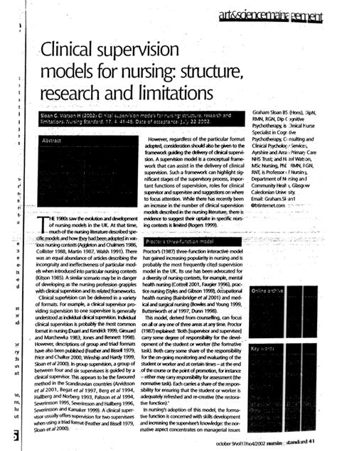 PDF Clinical Supervision Models For Nursing Structure Research And
