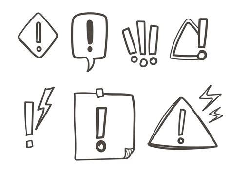 Hand Drawn Warning Sign Exclamation Mark Alert Sign Vector 36392316 Vector Art At Vecteezy