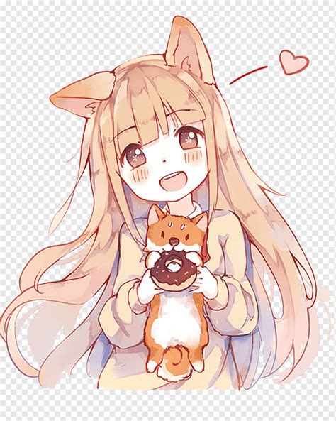 행복한 재료 무료 애니메이션 캐릭터 소녀 귀엽다 Png Pngwing