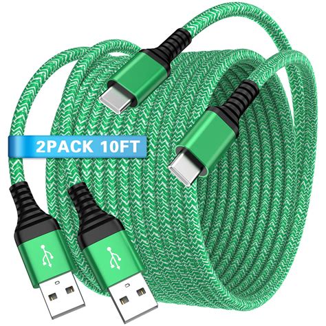 Usb C Cables Type C Usb Cables 10ft Hootek 2 Pack Type C Charging