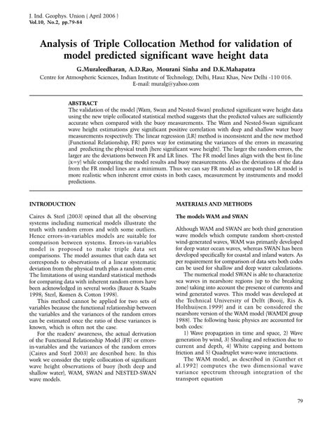 Pdf Analysis Of Triple Collocation Method For Validation Of Model