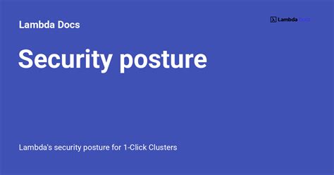 Security Posture Lambda Docs