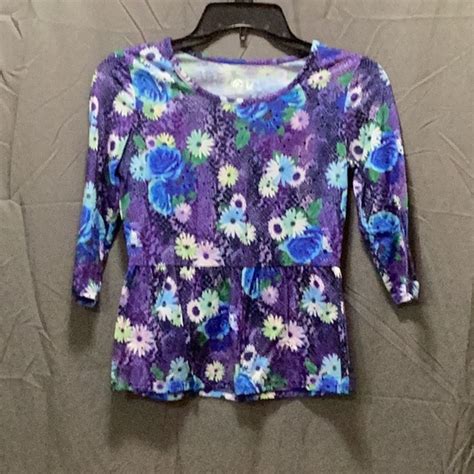 Shirts And Tops Half Sleeve Floral Purple Shirt Poshmark