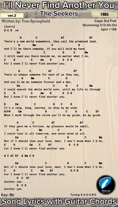 Ohwel Ill Never Find Another You The Seekers Song Lyrics With