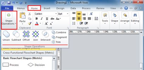 Where Is Shape Operations In Microsoft Visio And