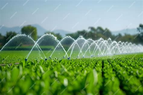 Premium Photo Conserving Water Efficiently In Agriculture Through Modern Irrigation Technology