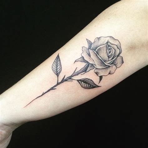 Single Stem Rose Tattoo