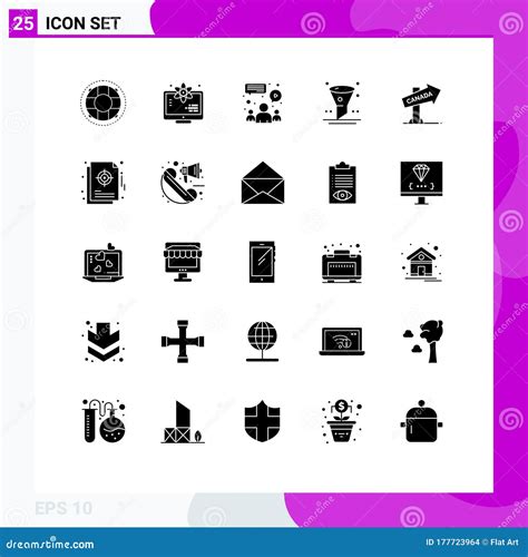 25 Universal Solid Glyphs Set For Web And Mobile Applications Canada Interface Space Filter