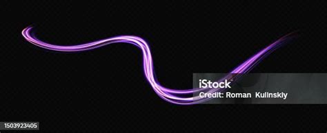 파란색 보라색 네온 여러 가지 빛깔의 빛나는 소용돌이 빛의 속도로 움직이는 효과 쉬운 트레일 반짝이는 물결 모양의 경로입니다 벡터 곡선에 대한 스톡 벡터 아트 및 기타