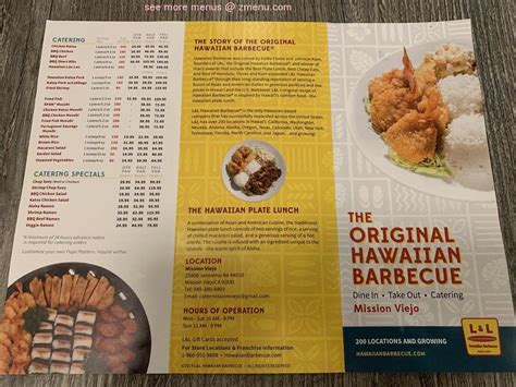 Online Menu Of Landl Hawaiian Barbecue Restaurant Mission Viejo
