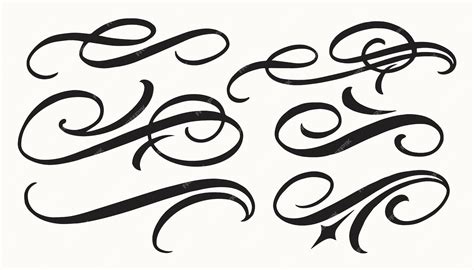 Set Of Swirl Elements For Lettering Premium Ai Generated Vector