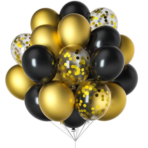 Birthday Decoration With Black And Gold Balloons At Frank Paxton Blog