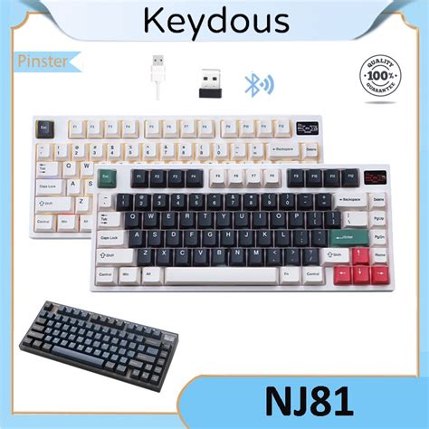 Keydous Nj81 Bluetooth Wireless Three Mode Hot Swap 75 With Inline
