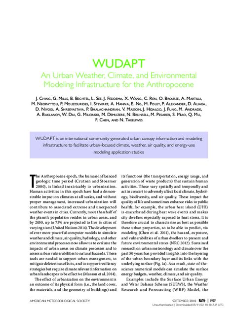 Pdf Wudapt An Urban Weather Climate And Environmental Modeling Infrastructure For The