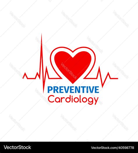 Preventive Cardiology Ecg Icon Royalty Free Vector Image