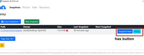 after reinstalling the system local snapshots were lost and only