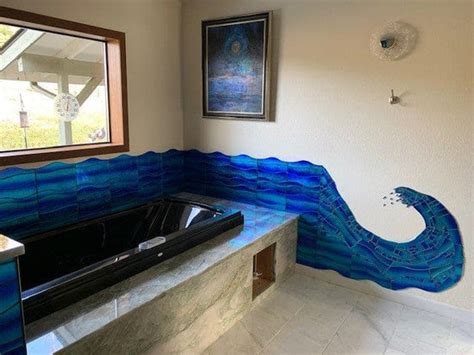 Tesoro Blue Wave Glass Tile Mosaic Blue Tiles