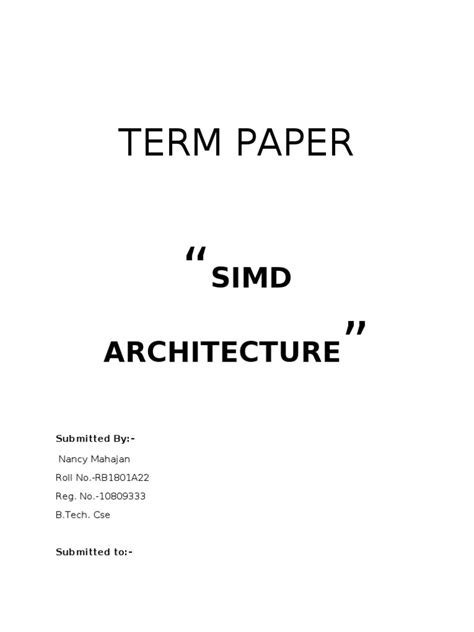 Simd Architecture Pdf Parallel Computing Central Processing Unit