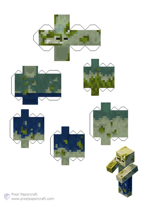 pixel papercraft lobber zombie minecraft earth