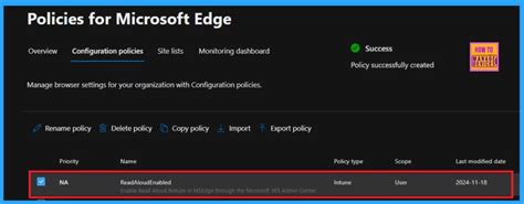 how to enable disable read aloud feature in ms edge browser through the