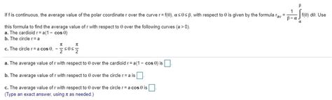 solved if fis continuous the average value of the polar