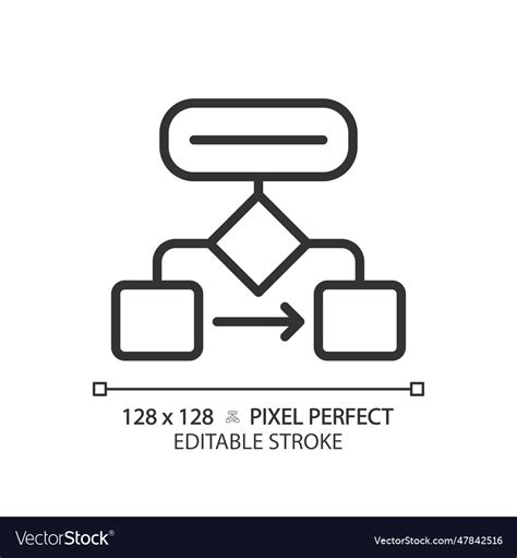 Flow Chart Linear Icon Royalty Free Vector Image