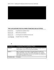 MLO Assignment MOAC Installing And Configuring Windows Server Lab