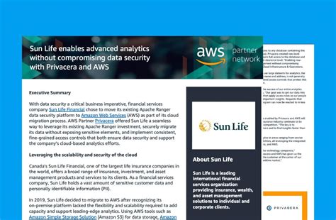 Sun Life Gets Secure Analytics Via Privacera And Aws Privacera