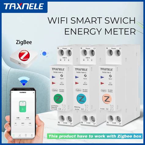 Tuya Zigbee Smart Circuit Breaker Smart Switch 1p 63a Energy Meter Kwh Smart Life Remote Control