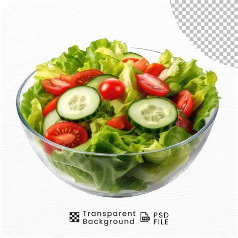 Premium Psd Fresh Garden Salad In A Bowl Isolated Background Png