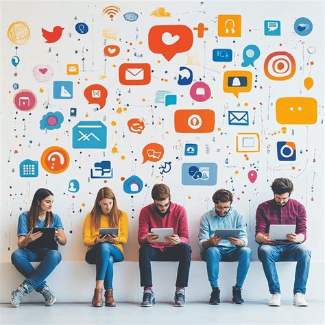 People Testing Social Media Premium Ai Generated Image