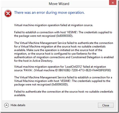 Problem Moving Virtual Machines Between Hyper V 2012 Hosts Benjamin Day Consulting Inc