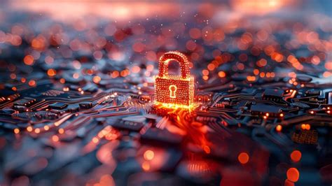 A Glowing Padlock On A Digital Circuit Board Symbolizing Cybersecurity