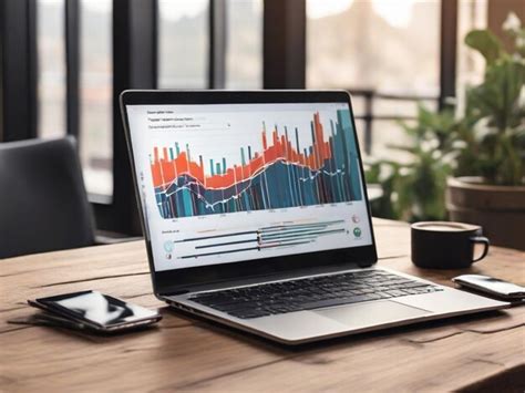 Premium Photo Image Of A Laptop Computer With Marketing Statistics Graphs