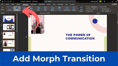 How To Add Morph Transition On Powerpoint Quick And Simple Youtube