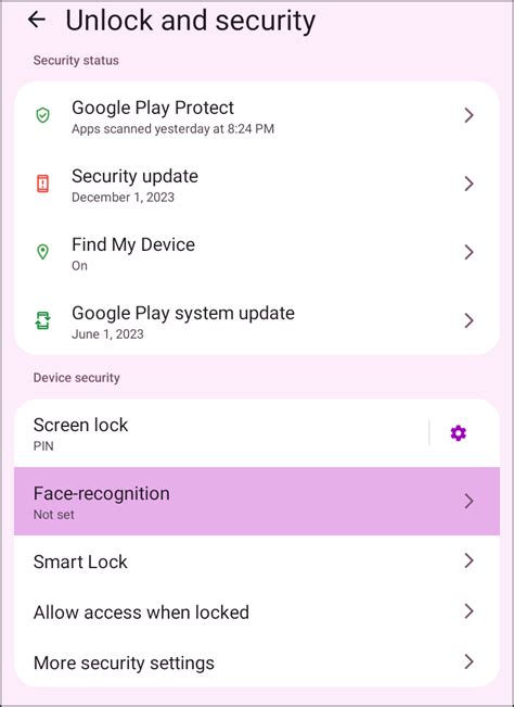enable face recognition on an android tablet or nook