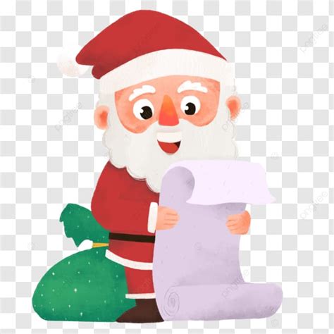 산타클로스는 편지를 읽고 크리스마스 선물을 가져옵니다 산타 클로스 크리스마스 크리스마스 날 Png 일러스트 및 Psd 이미지 무료 다운로드 Pngtree