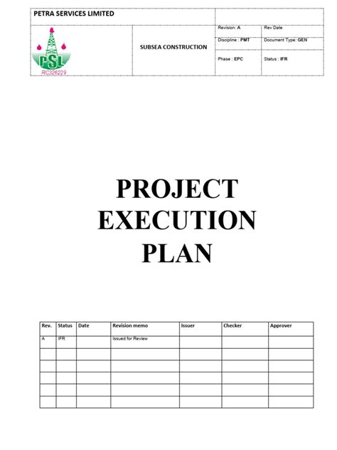 Offshore Project Execution Plan Pdf
