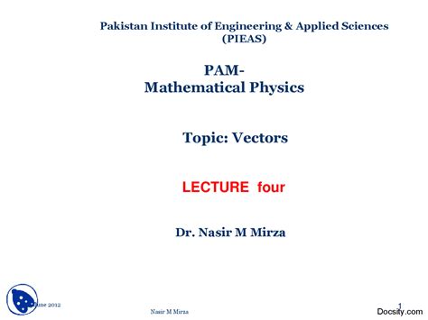 Vectors Part 5 Mathematical Physics Lecture Slides Docsity