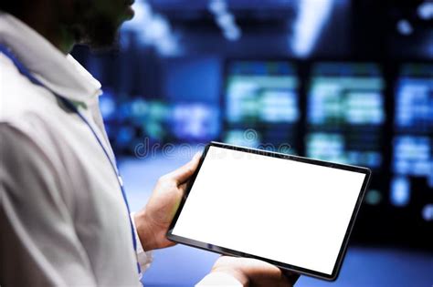 It Developer Using Mock Up Tablet Stock Image Image Of Calculations