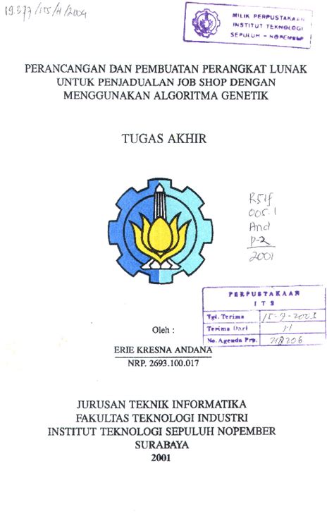 pdf perancangan dan pembuatan perangkat lunak untuk penjadwalan job