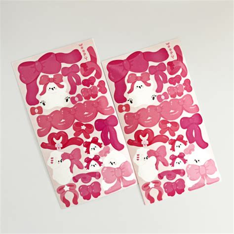 우피 리본 스티커 리무버블 다이어리 꾸미기 칼선 씰스티커 스꾸 다꾸