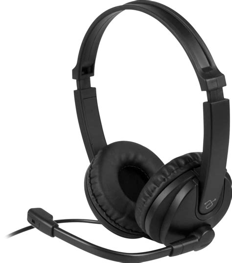 Aluratek Wired Usb Stereo Headset With Boom Mic Black Awhu02fb Best Buy