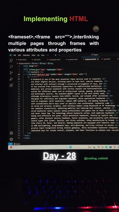 day 28 challenge 🎯 html language 👨‍💻 coding nolimit shorts