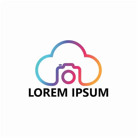 클라우드 카메라 로고 템플릿 디자인 벡터 일러스트 레이 션 프리미엄 벡터