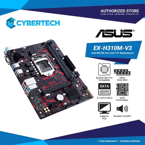 Asus Ex H310m V3 Intel 8th 9th Gen Lga1151 Motherboard Shopee Philippines