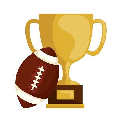 Cup Trophy With Ball American Football Isolated Icon 1905175 Vector Art