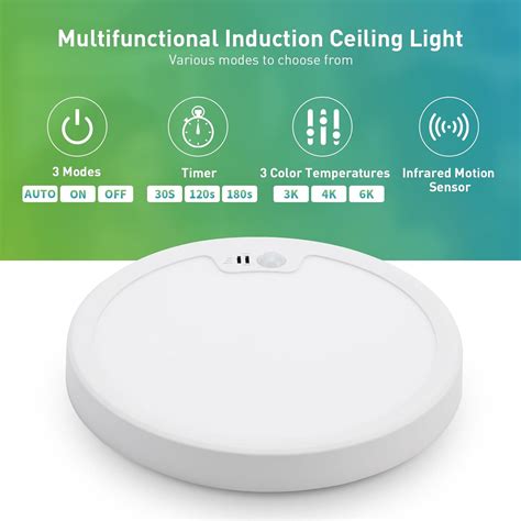 Plafoniera cu Senzor de Miscare Yafido 18W Ø22 Ultra Subtire Rotunda cu 1620lm 3000K 6000K