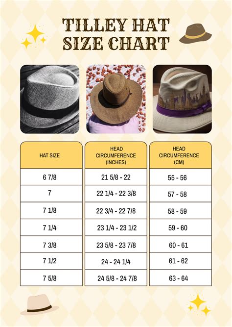 Free Tilley Hat Size Chart Template To Edit Online