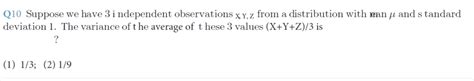 Solved Q Suppose We Have I Ndependent Observations XY Z Chegg